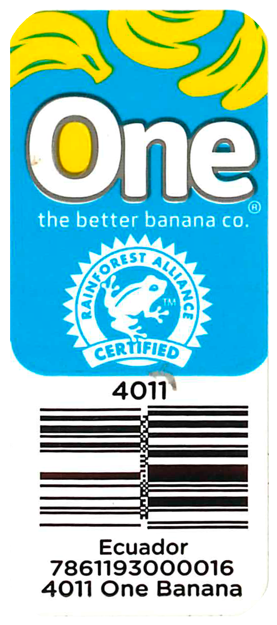Aufkleber One® The better Banana Co. 4011 Ecuador7404003900047 One ...